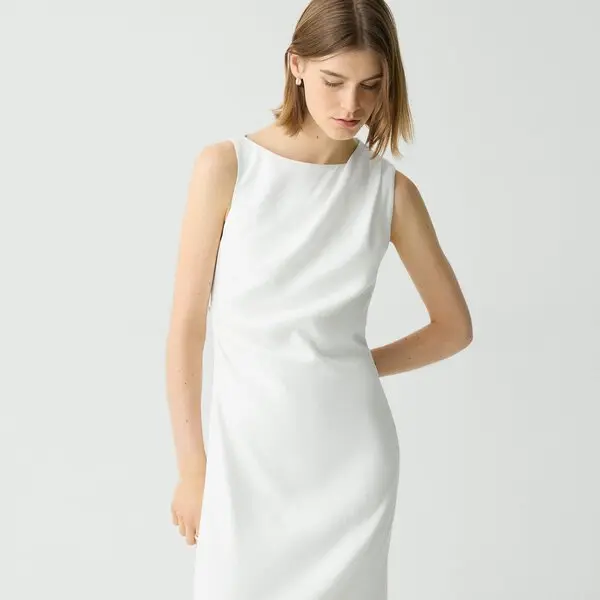 Theory Draped Midi Dress - Ivory