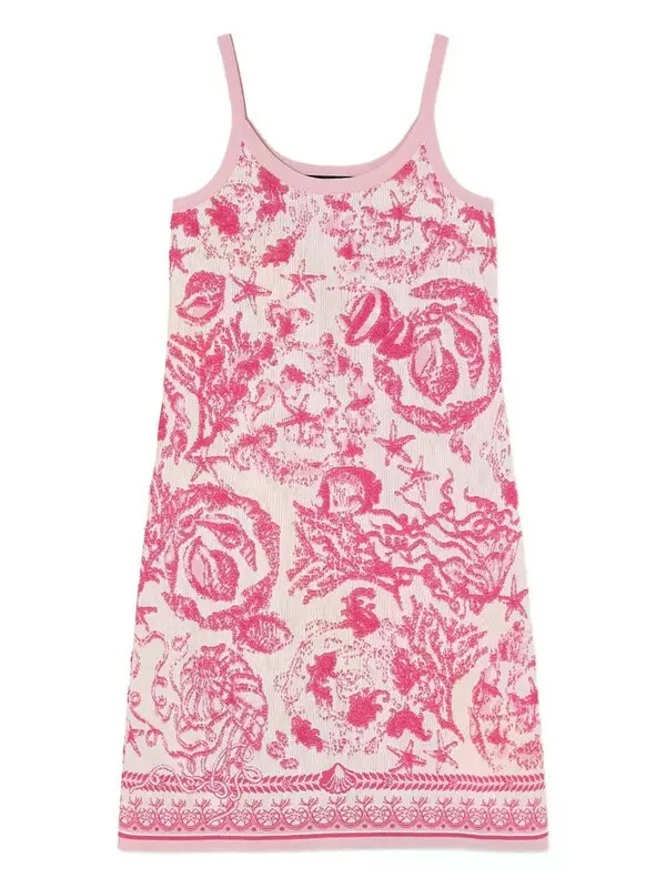 Versace Underwater Barocco Printed Dress - Pink
