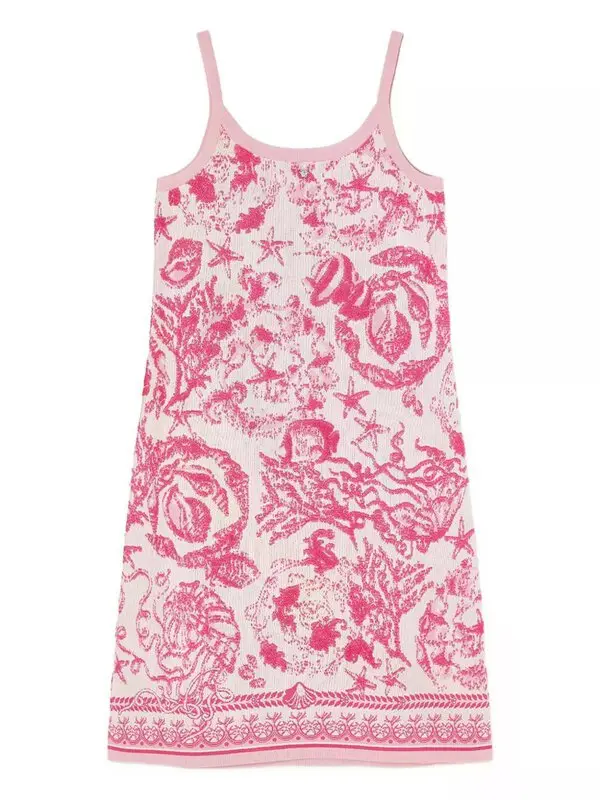 Versace Underwater Barocco Printed Dress - Pink