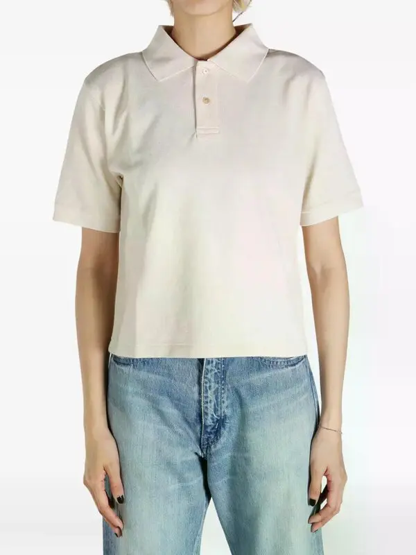 Auralee Cotton Polo Top - White