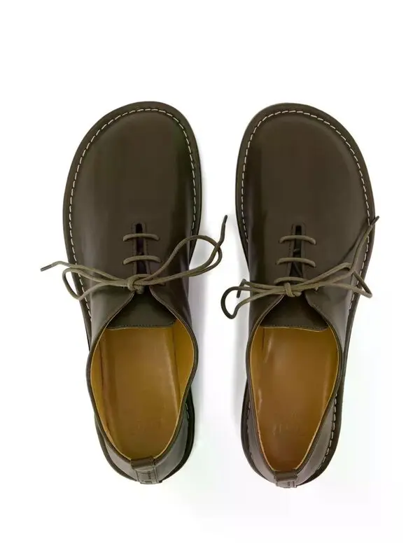 AMI Paris Leather Oxford Shoes - Green