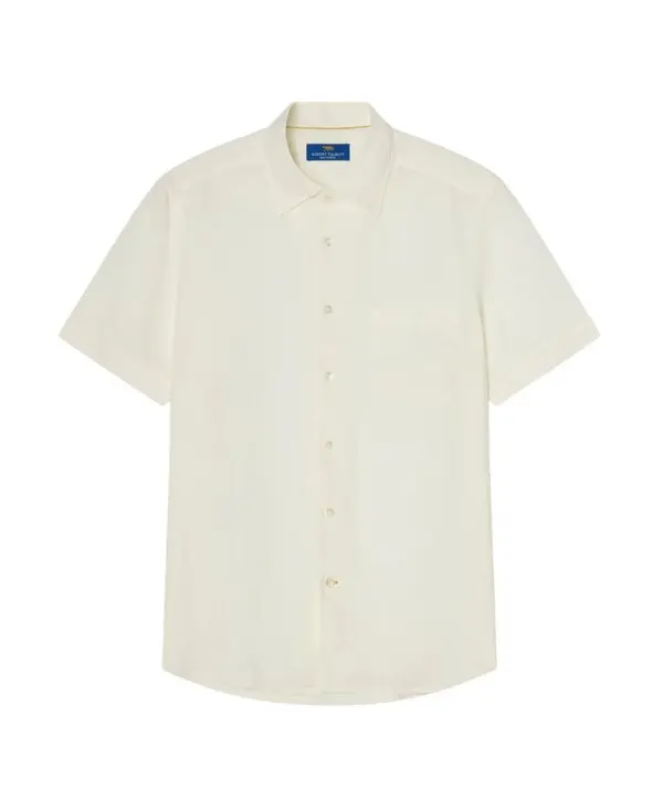 Robert Talbott Morgan Short Sleeve Linen Shirt - White