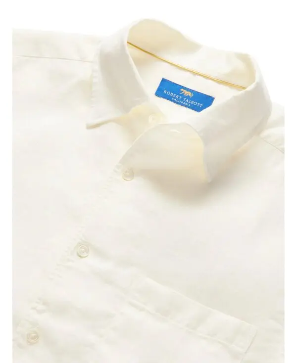 Robert Talbott Morgan Short Sleeve Linen Shirt - White