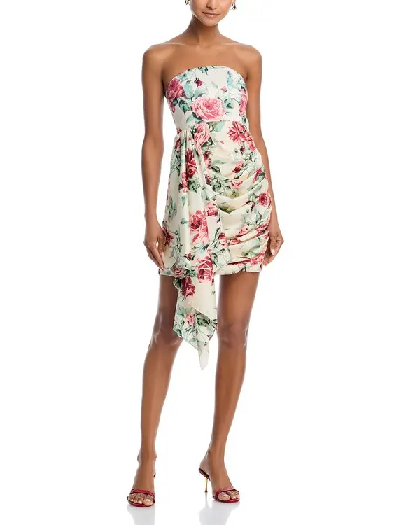 Aqua Strapless Mini Dress