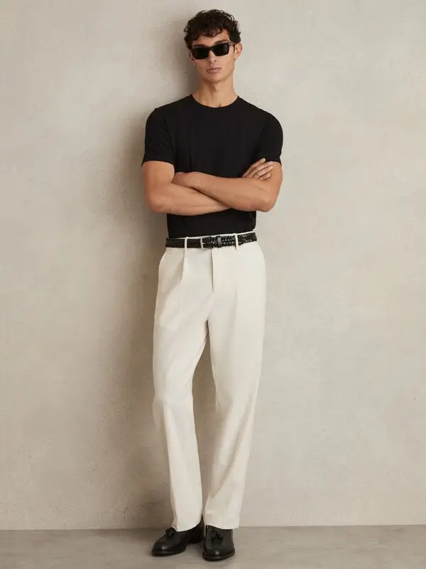 REISS Garnet Straight-leg Trousers - Off White