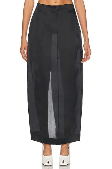 Khaite Lucian Organza Skirt - Black