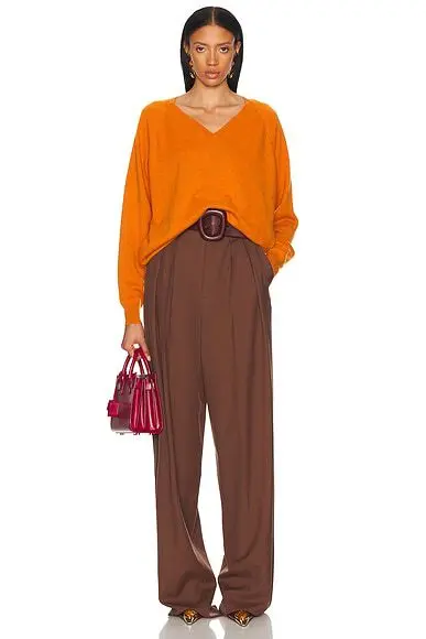 Saint Laurent V-neck Cashmere Sweater - Orange