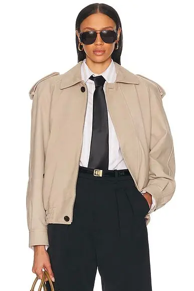 Saint Laurent Leather Bomber Jacket