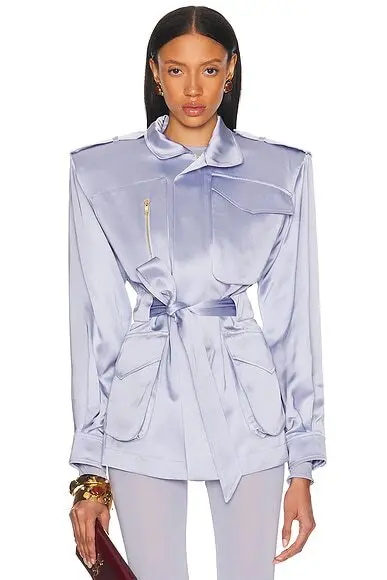 Alexandre Vauthier Satin Tailoring Jacket - Iris