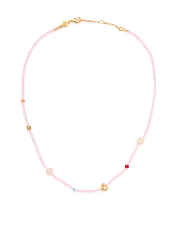 Anni Lu 18kt Gold-plated Beaded Necklace - Pink