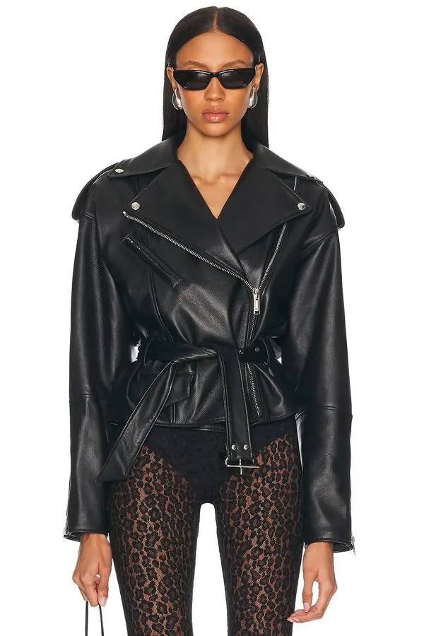 Alexandre Vauthier Leather Biker Jacket