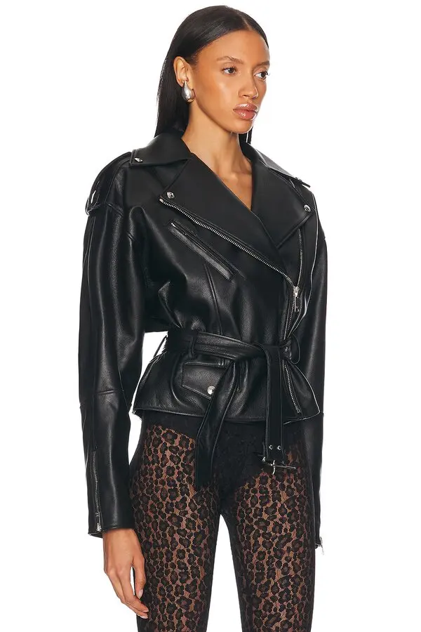 Alexandre Vauthier Leather Biker Jacket