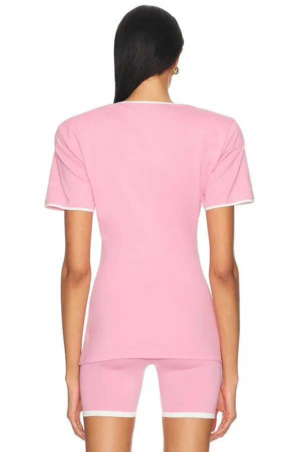 ROWEN ROSE Puff Sleeve Jersey Top