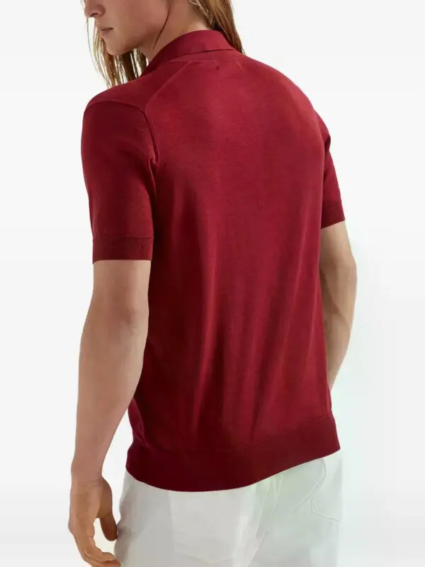Brunello Cucinelli Logo-print Polo Shirt - Red
