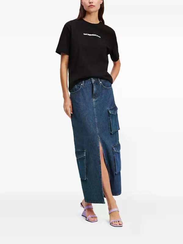 Karl Lagerfeld Cargo Denim Maxi Skirt