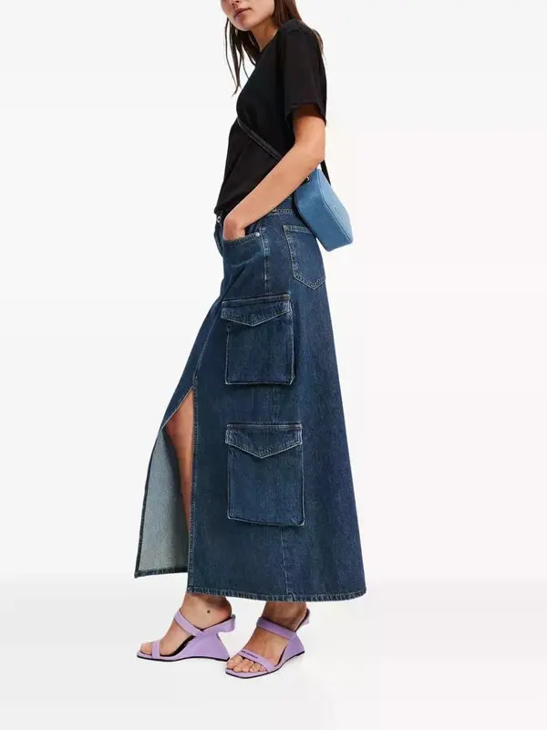 Karl Lagerfeld Cargo Denim Maxi Skirt