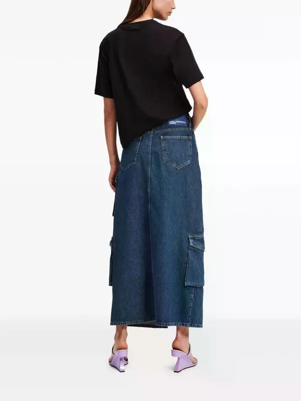 Karl Lagerfeld Cargo Denim Maxi Skirt