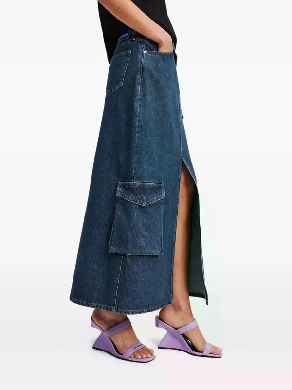 Karl Lagerfeld Cargo Denim Maxi Skirt