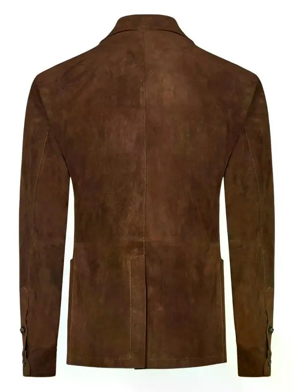 FRANZESE COLLECTION Suede Double-breasted Blazer