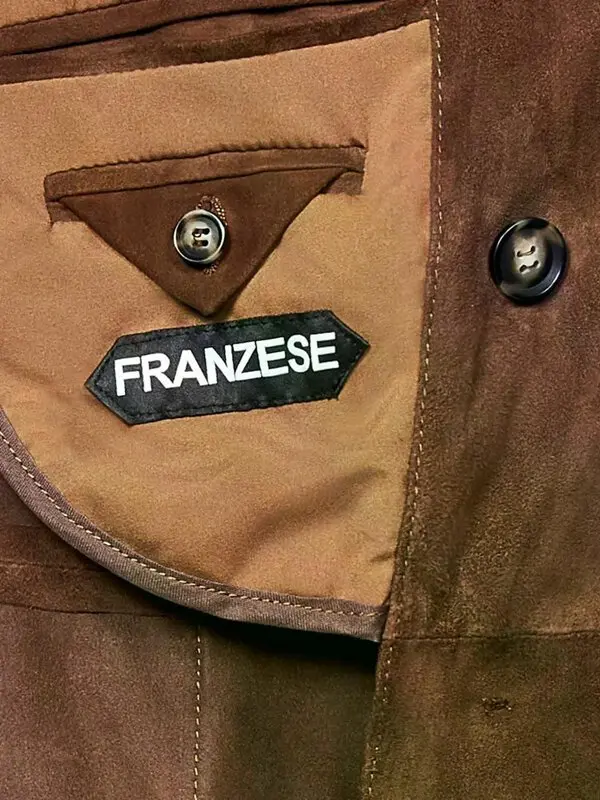 FRANZESE COLLECTION Suede Double-breasted Blazer
