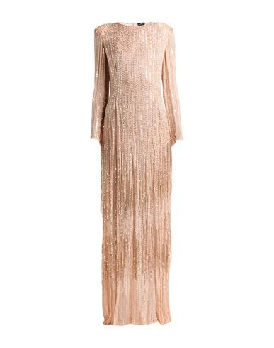 Elisabetta Franchi Sequin Fringe Maxi Dress - Blush