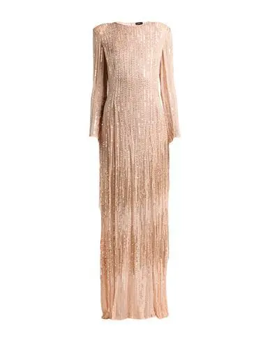 Elisabetta Franchi Maxi Gown With Velvet And Sequins - Pink