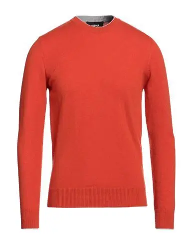 Alpha Studio Geelong Wool Crewneck Sweater - Orange