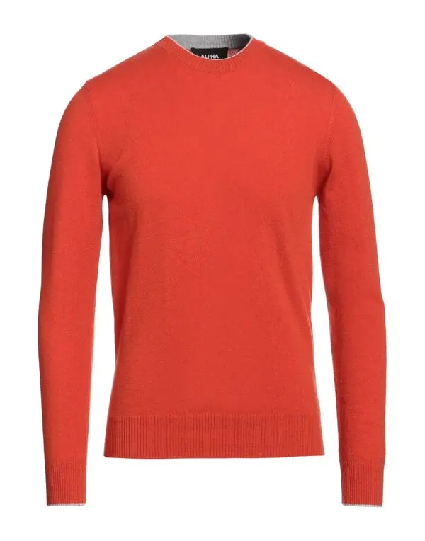 Alpha Studio Geelong Wool Crewneck Sweater - Orange