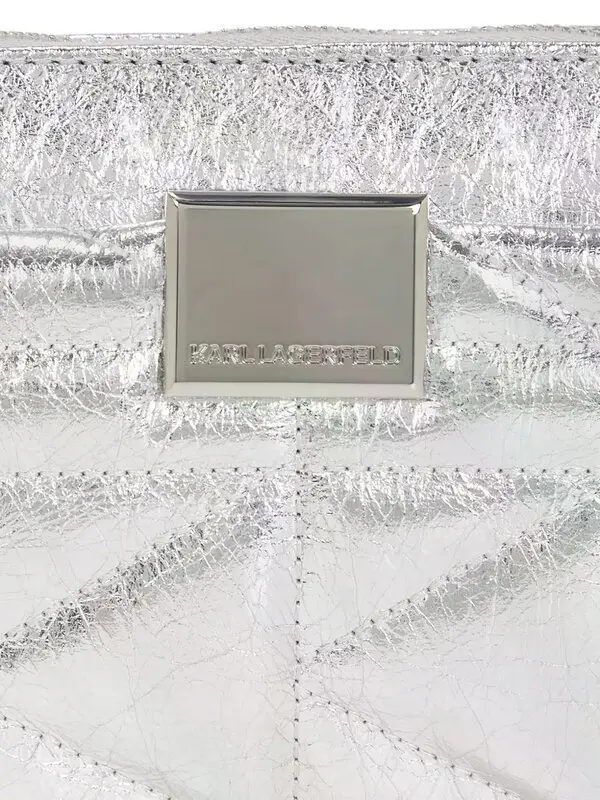 Karl Lagerfeld Small K/kuilt Shoulder Bag - Silver
