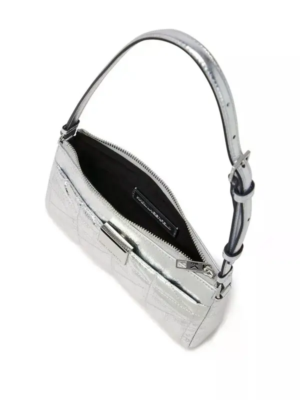 Karl Lagerfeld Small K/kuilt Shoulder Bag - Silver