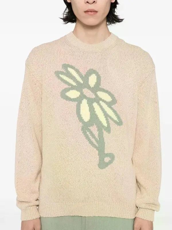 Maison Kitsuné Abstract Daisy Intarsia Jumper - Neutrals
