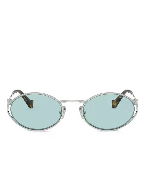 Miu Miu Oval-frame Sunglasses - Silver