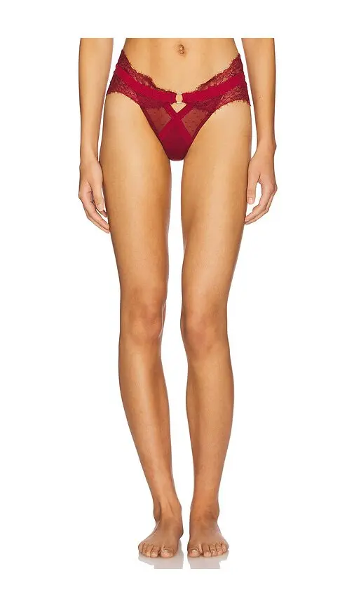 THISTLE AND SPIRE Minna Thong In Red,burgundy - Ruby