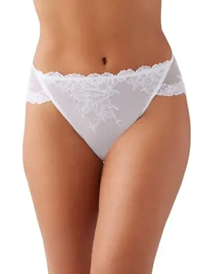 Wacoal Hi-cut Brief With Floral Lace - White