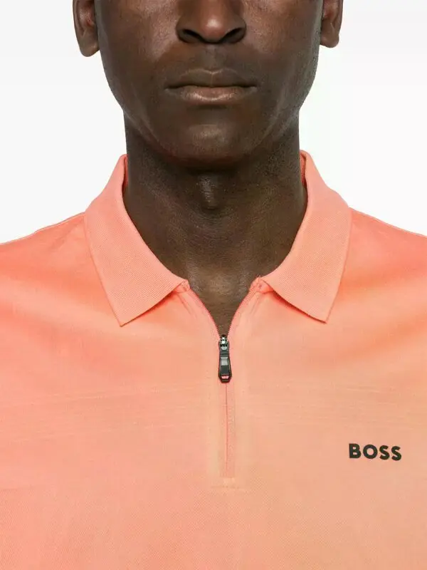 BOSS Half-zip Polo Shirt - Orange