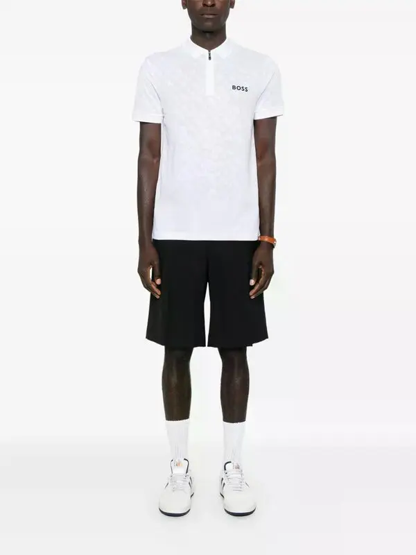 BOSS Monogram-jacquard Polo Shirt