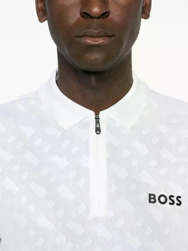 BOSS Monogram-jacquard Polo Shirt