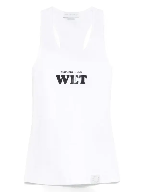 Stella McCartney Rubberised Slogan-print Tank Top - White