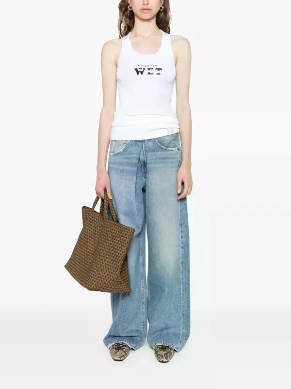 Stella McCartney Rubberised Slogan-print Tank Top - White
