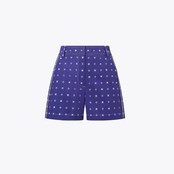 Tory Burch Twill Camp Short - Ballpoint Ink Nothing Ditsy