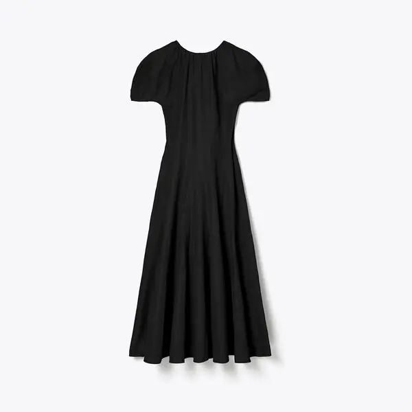 Tory Burch Balloon Sleeve Midi Dress - Black