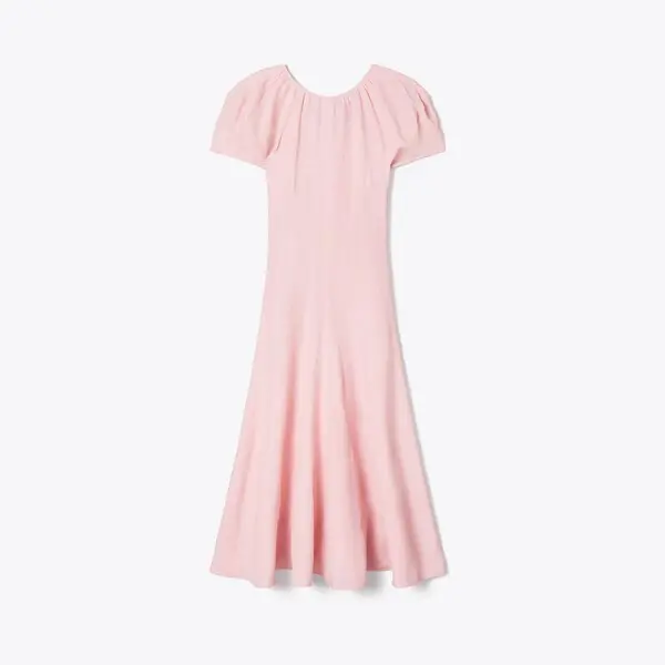 Tory Burch Balloon Sleeve Midi Dress - Light Pink
