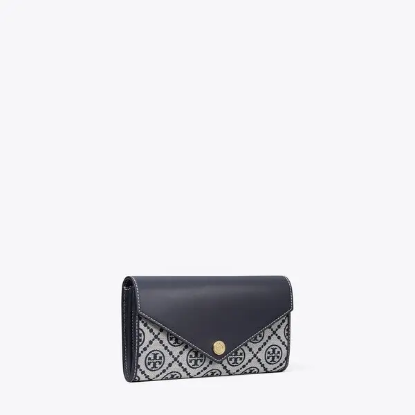 Tory Burch T Monogram Wide Envelope Wallet - Tory Navy