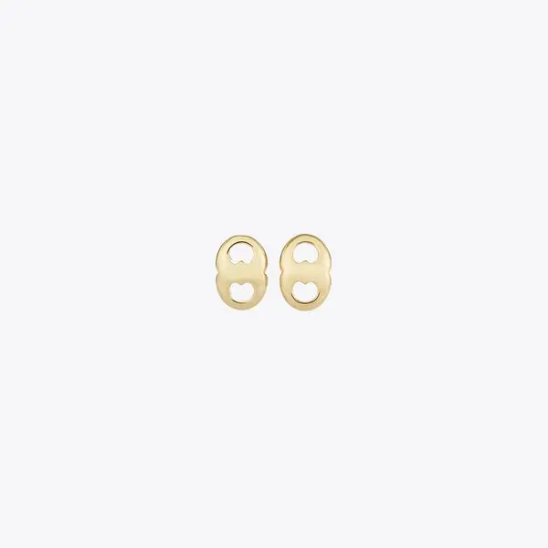 Tory Burch Gemini Stud Earrings - Light Brass
