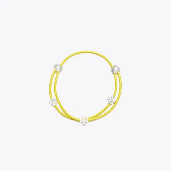 Tory Burch Icon Multi-wrap Slider Bracelet - Light Silver/yellow