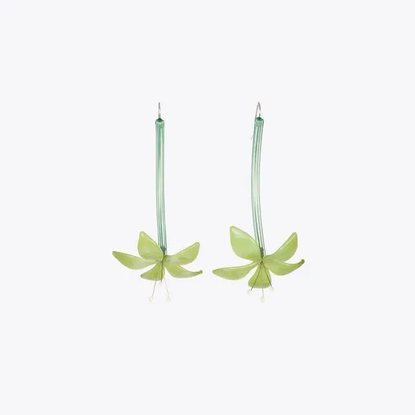 Tory Burch Curiosity Flower Drop Earrings - Mint