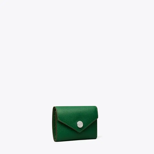 Tory Burch Small Pebble Envelope Wallet - Dark Kale