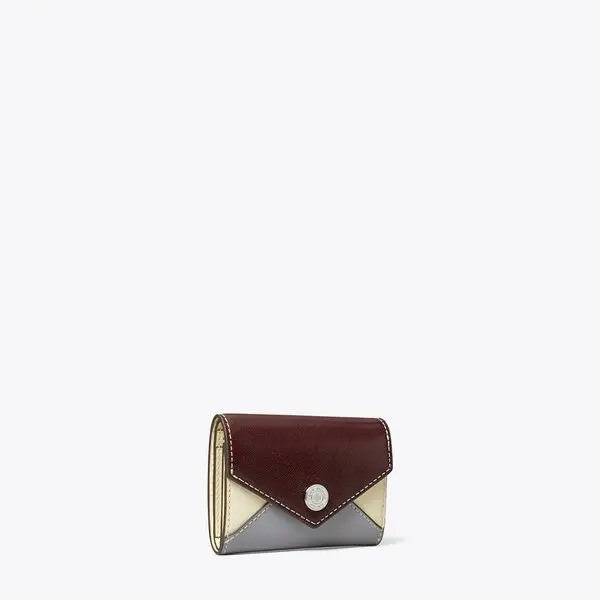 Tory Burch Small Leather Envelope Wallet - Dark Carmine Multi