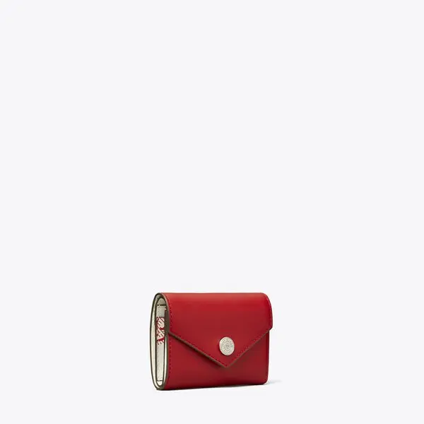 Tory Burch Small Leather Envelope Wallet - Red Sky