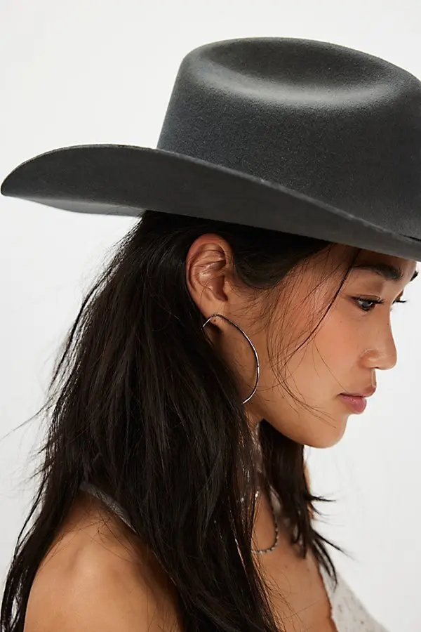 MOSSANT Distressed Wool Cowboy Hat - Black